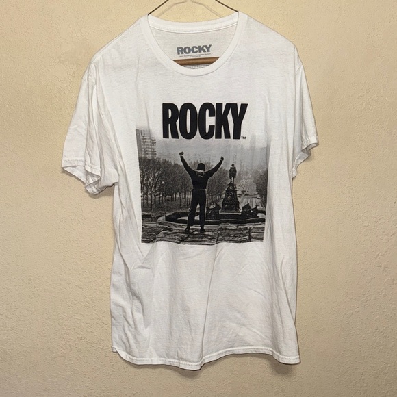 Rocky | Shirts | Rocky White Short Sleeve Graphic Tee | Poshmark